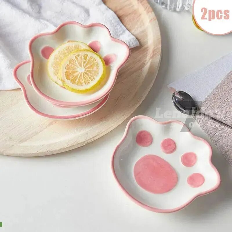 Блюдце "кошка" 9 см 2 шт белый