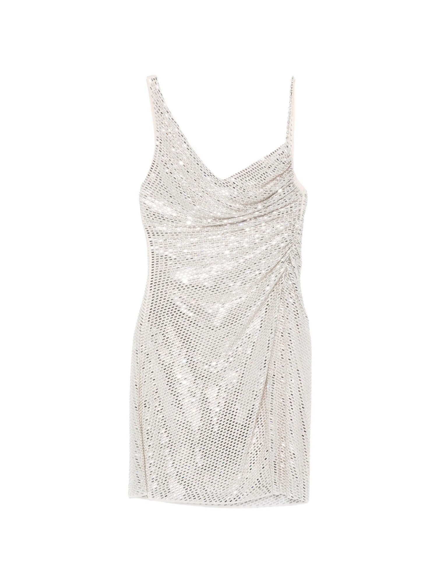 Платье Rhinestone-embellished ruched mini dress