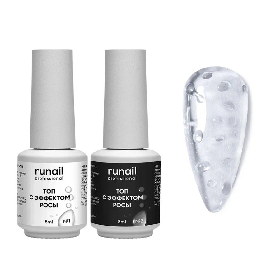 Runail, Набор топов с эффектом росы (2х8 мл) №10039