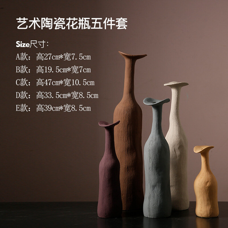 Маленькая керамическая ваза Beihanmei Wabi-Sabi Jingdezhen, высококачественный декоративный элемент для цветочных композиций, украшения гостиной, дома и гостевого дома.