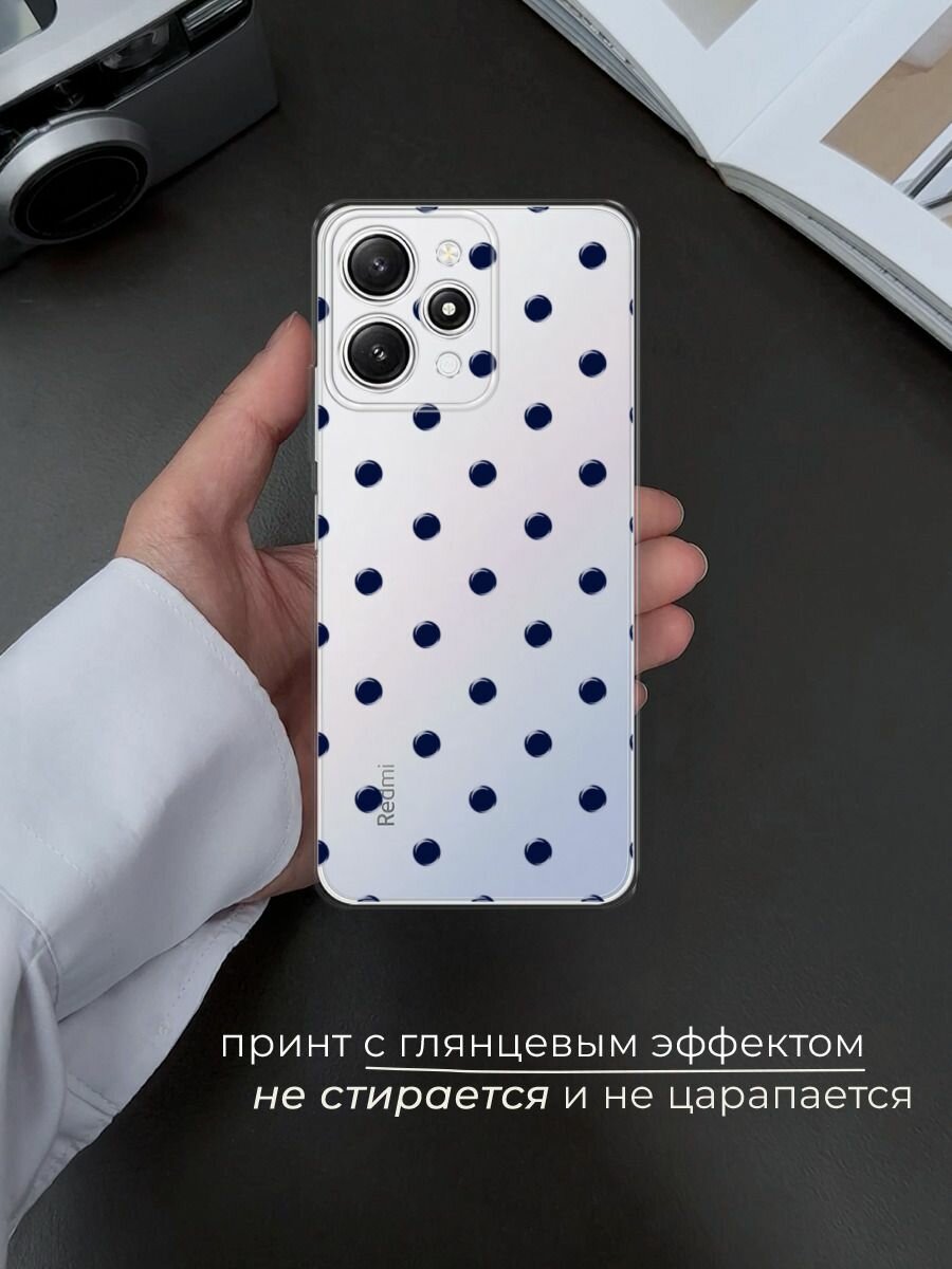 Силиконовый чехол на Xiaomi Redmi 12 / Сяоми Редми 12 с принтом Узор в горошек — фото 1