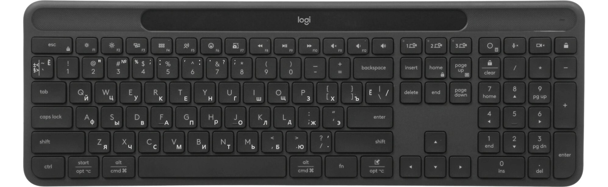 Клавиатура Logitech K980 графитовый беспроводная BT slim (920-013768)