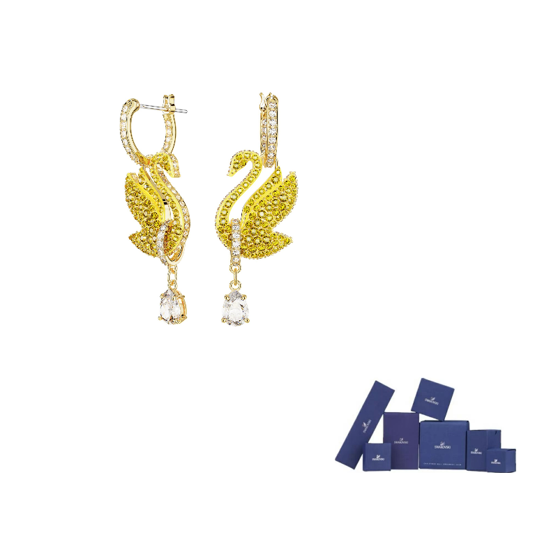 Серьги пусеты, кристаллы Swarovski
