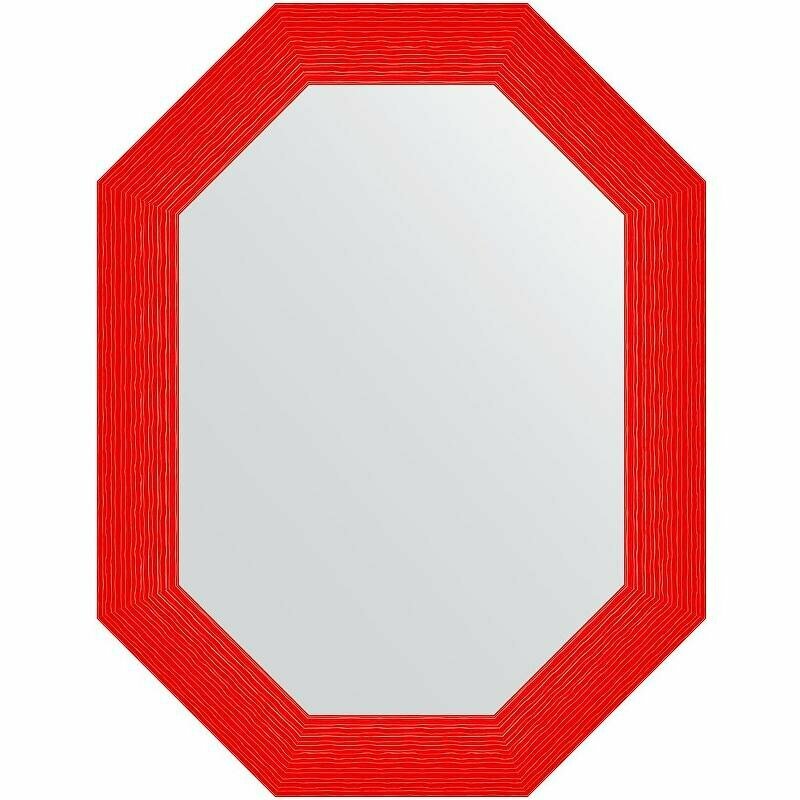 Зеркало Evoform Polygon 86х66 BY 7299 в багетной раме - Красная волна 89 мм