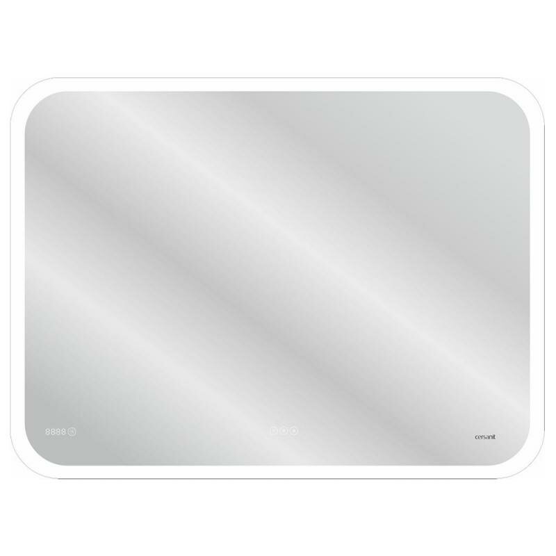 Зеркало Cersanit Led 070 Design Pro 80 KN-LU-LED070 80-p-Os с подсветкой с диммером, часами, подогревом и функцией Bluetooth