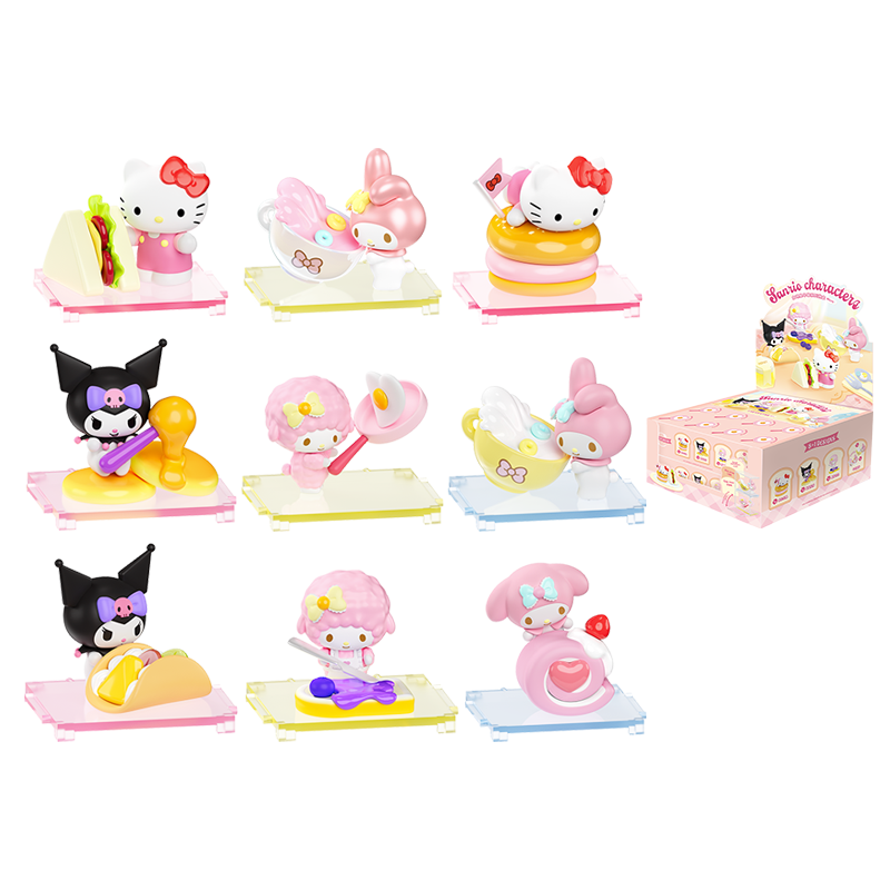 Фигурки унисекс MOETCH Серия "Завтрак знаменитостей" Kuromi, My Melody, Piano Hello Kitty Sanrio, 8 шт.