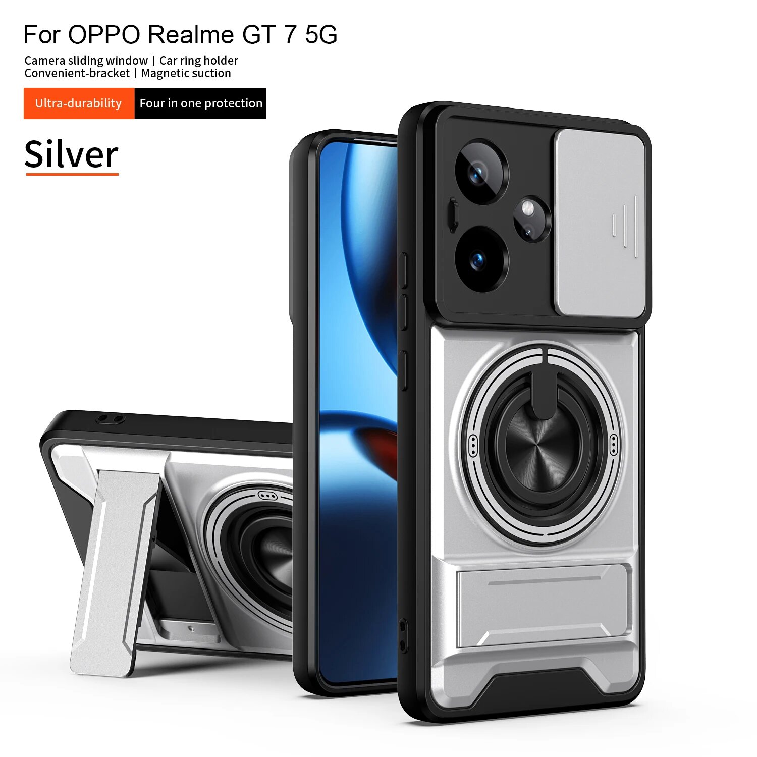Чехол realme GT 7T Магнитный Складной SJia - Silver