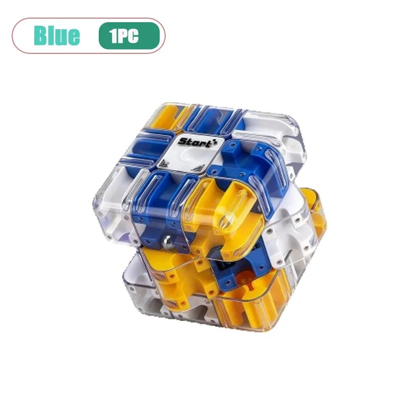 Магнитный лабиринт-кубик прозрачный Синий, Blue-1pc