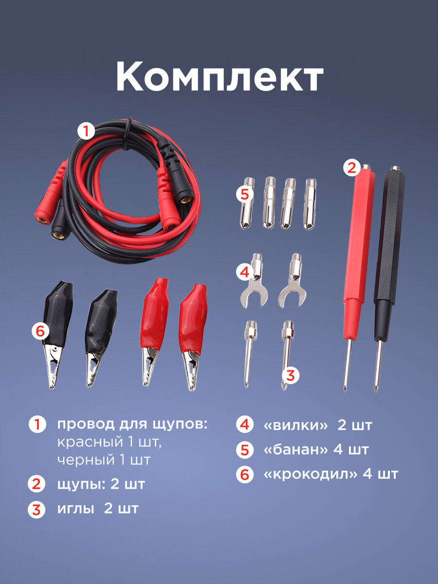 Набор щупов со сменными наконечниками, длина 92 см REXANT Basic — фото 1