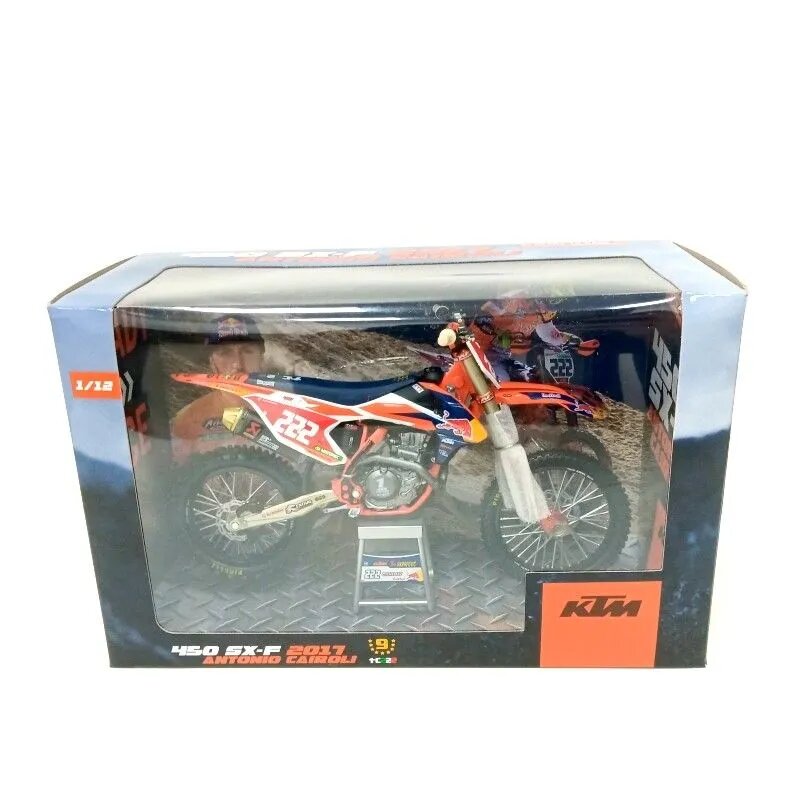 KTM 1:12 MXGP 450 SX-F 2017, модель мотоцикла для мотокросса, чемпион мира Red Bull, коллекционная модель 222#84#