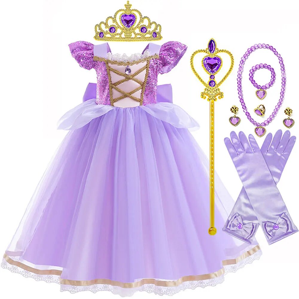 Платье Рапунцель для девочки, 3Y(110см), Rapunzel Set 10