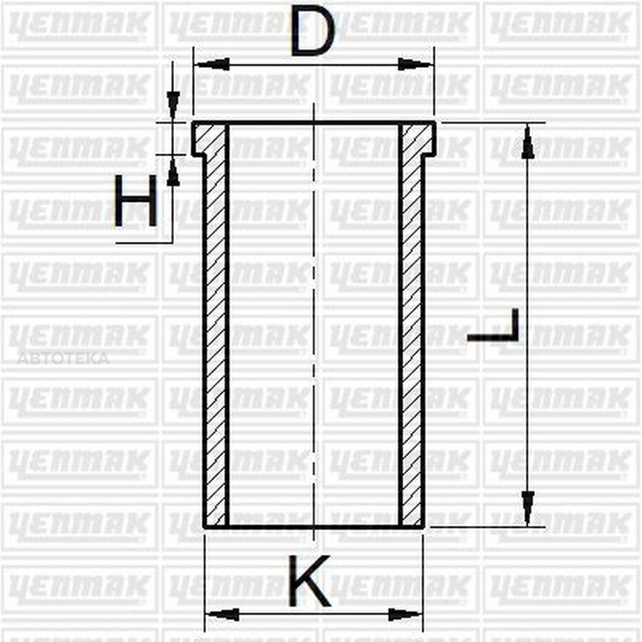 9400 mm. Гильза K=9750 L=166 Н=5 D= YENMAK 5165915050