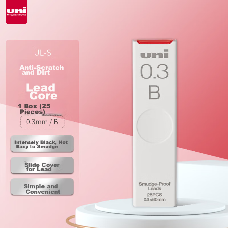 Перезаряжаемые стержни Uni-Ball UL-S Black B 0.3 мм для механических карандашей 25 шт Цвет：Трубка 0.3 мм B-типа