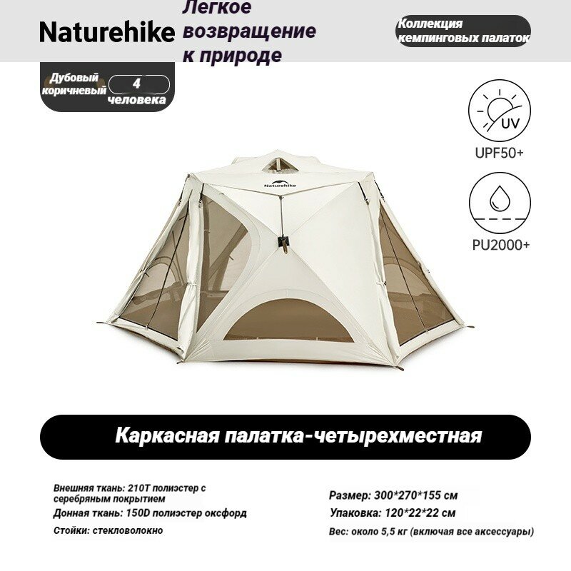 Naturehike Открытая палатка Kabi speed с панорамным окном в крыше, вентиляцией и проветриванием CNK2650WS020