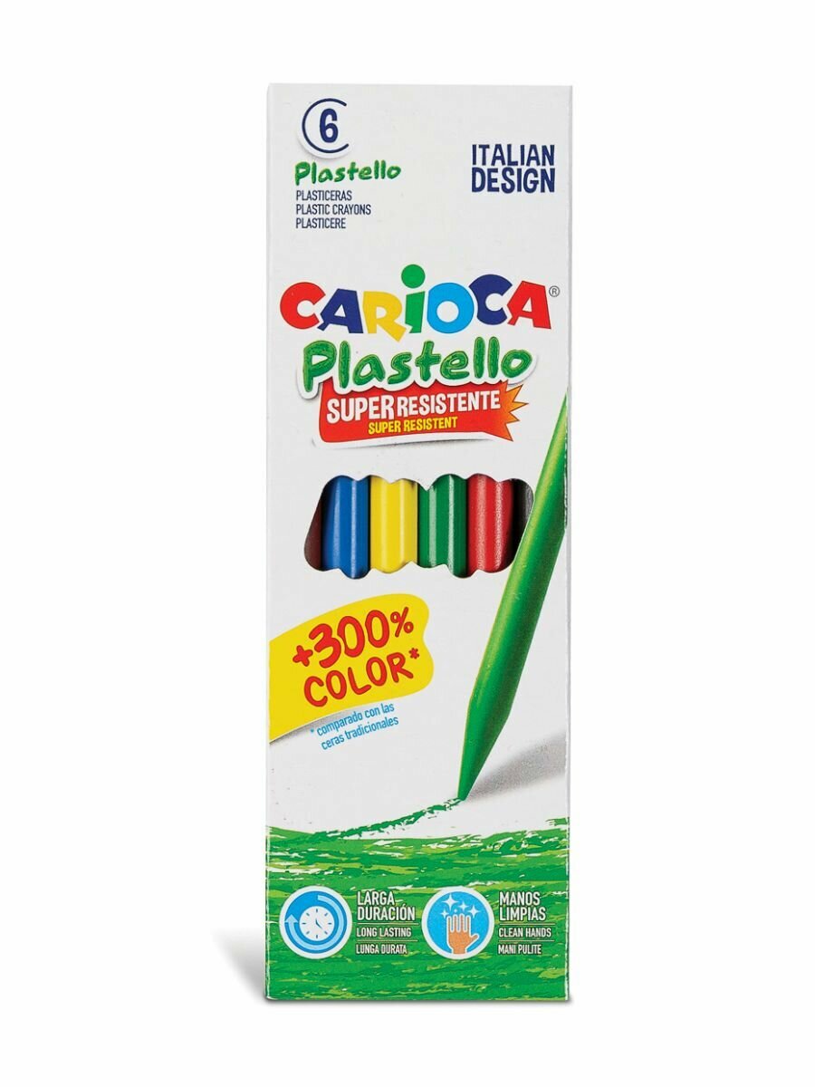 CARIOCA Plastello набор мелков пластиковых для рисования, 6 цветов 42879