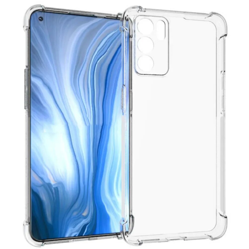 Чехол на Oppo Reno6 противоударный силиконовый с усиленными углами и защитой камер