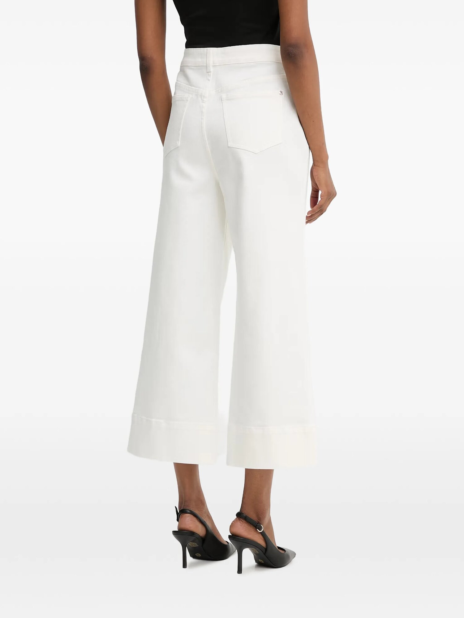 Джинсы MORGAN Wide-leg jeans, размер 40, бежевый/белый — фото 1