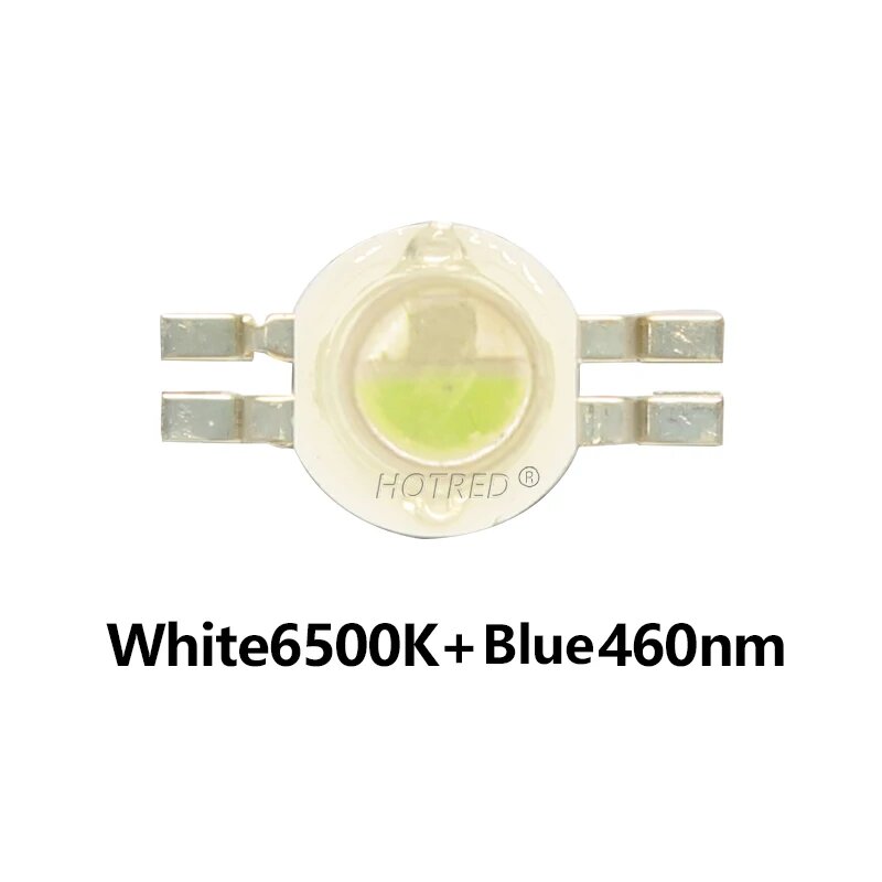 Высокомощные двухцветные светодиоды HotRed 2x3Вт White-Blue, 10PCS
