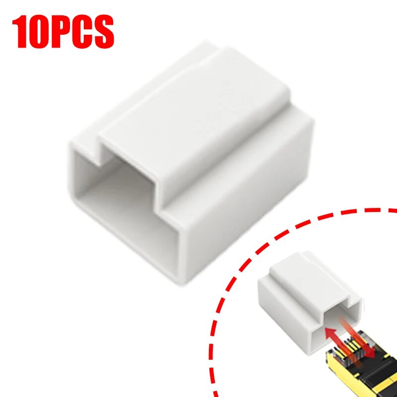 Для разъема RJ45, защитная пылезащитная крышка, крышка кабеля Ethernet, пылезащитная 10PCS-White