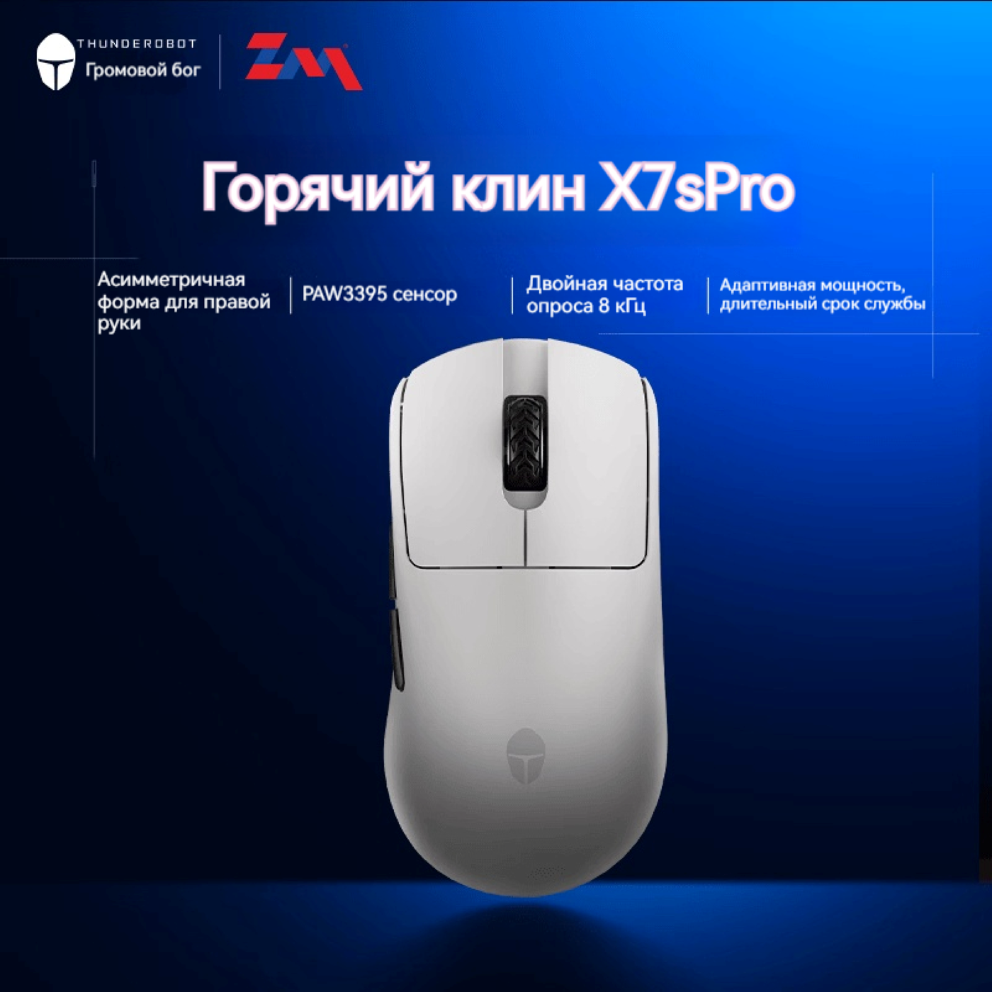 ThundeRobot Blazing Blade X7s Pro Игровая мышь поддерживает двухрежимное подключение 2,4G/проводной DPI40000 IPS750