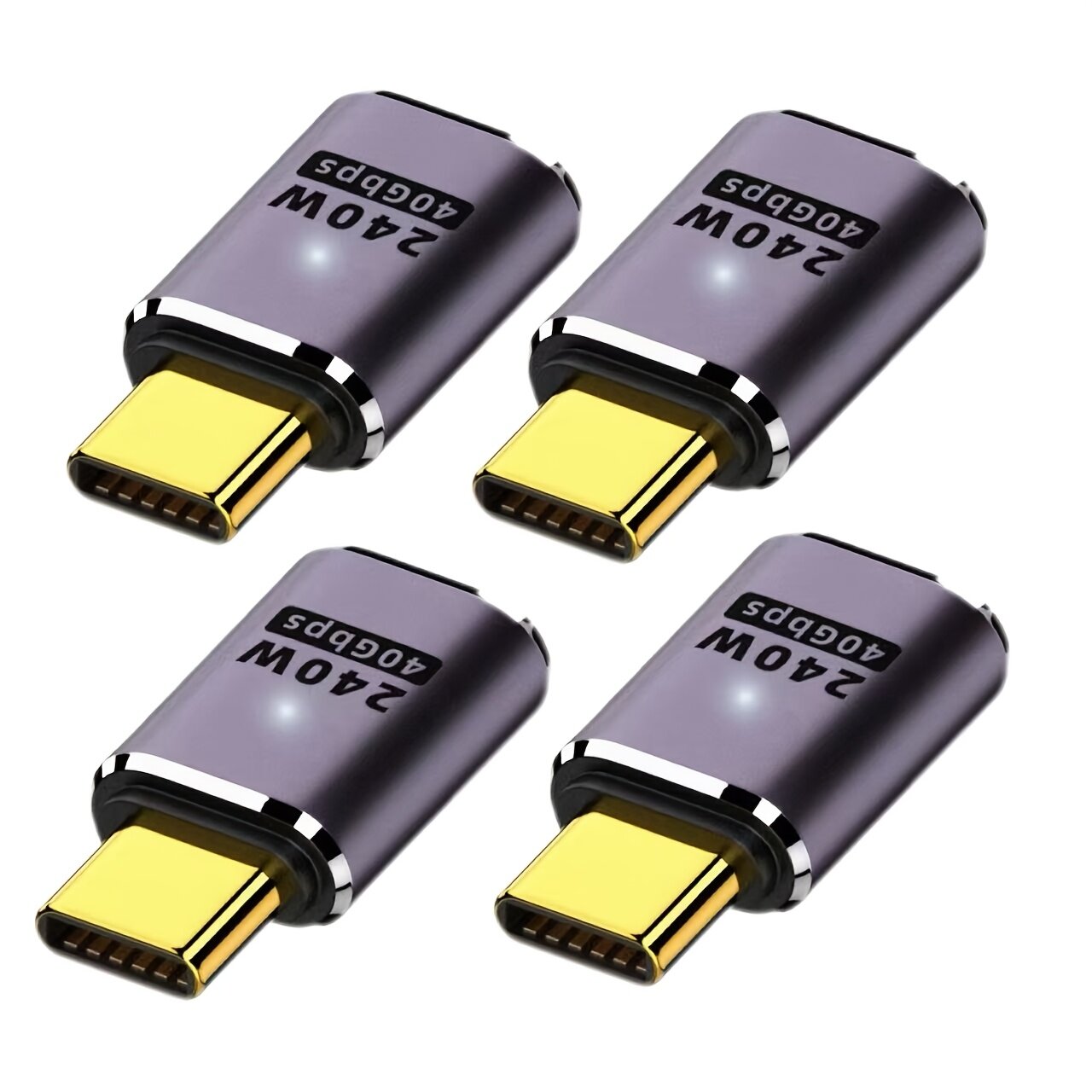 Адаптер USB-C на USB-C с USB4 40 Гбит/с, поддержка питания до 240 Вт, вывод видео 8K@60 Гц, сквозной дизайн, комплект 4 шт.