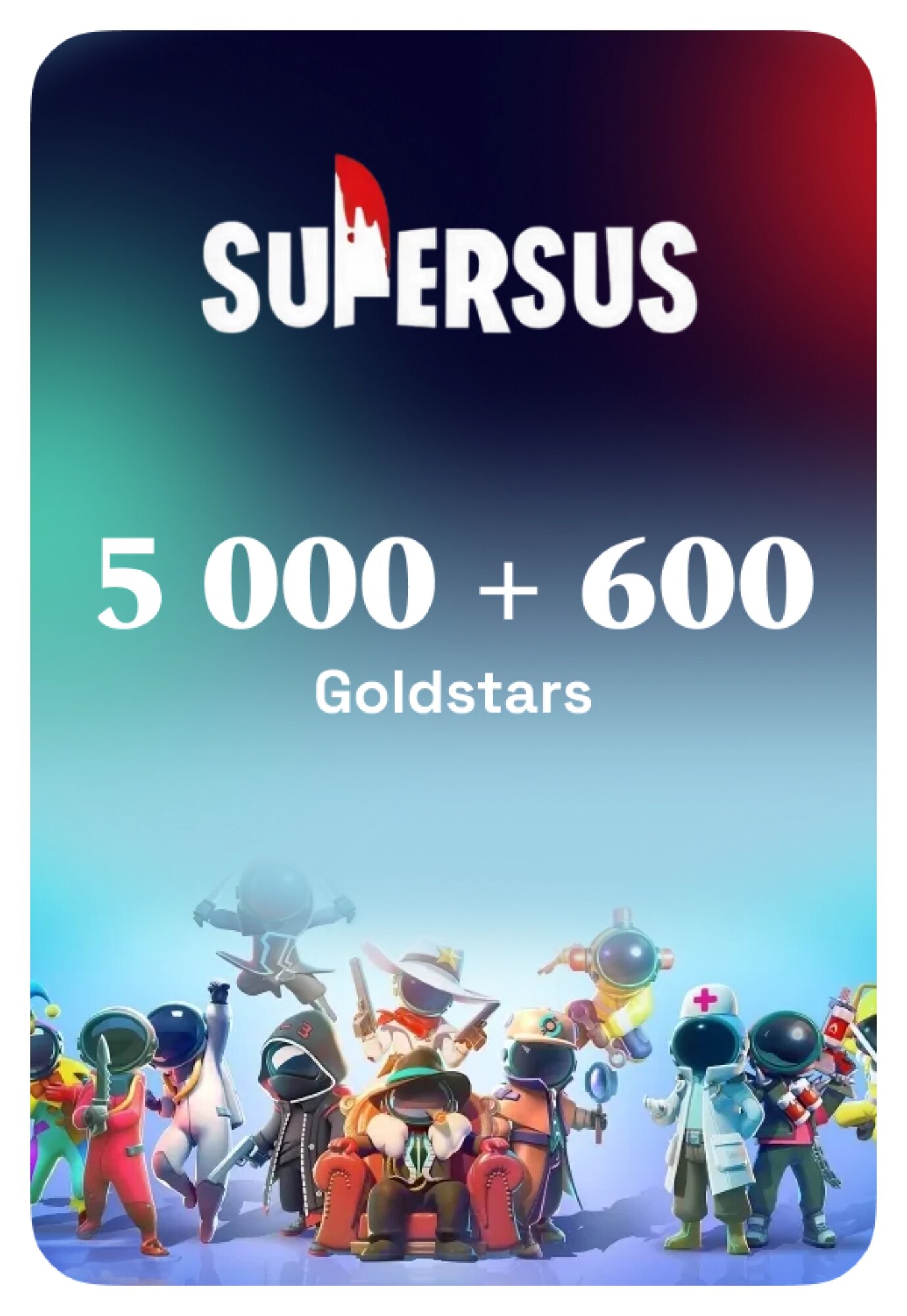 Игровая валюта Super Sus - Global 5000 золотых звёзд + 600 бонусных (Android, Windows; Android, Windows; Все регионы)