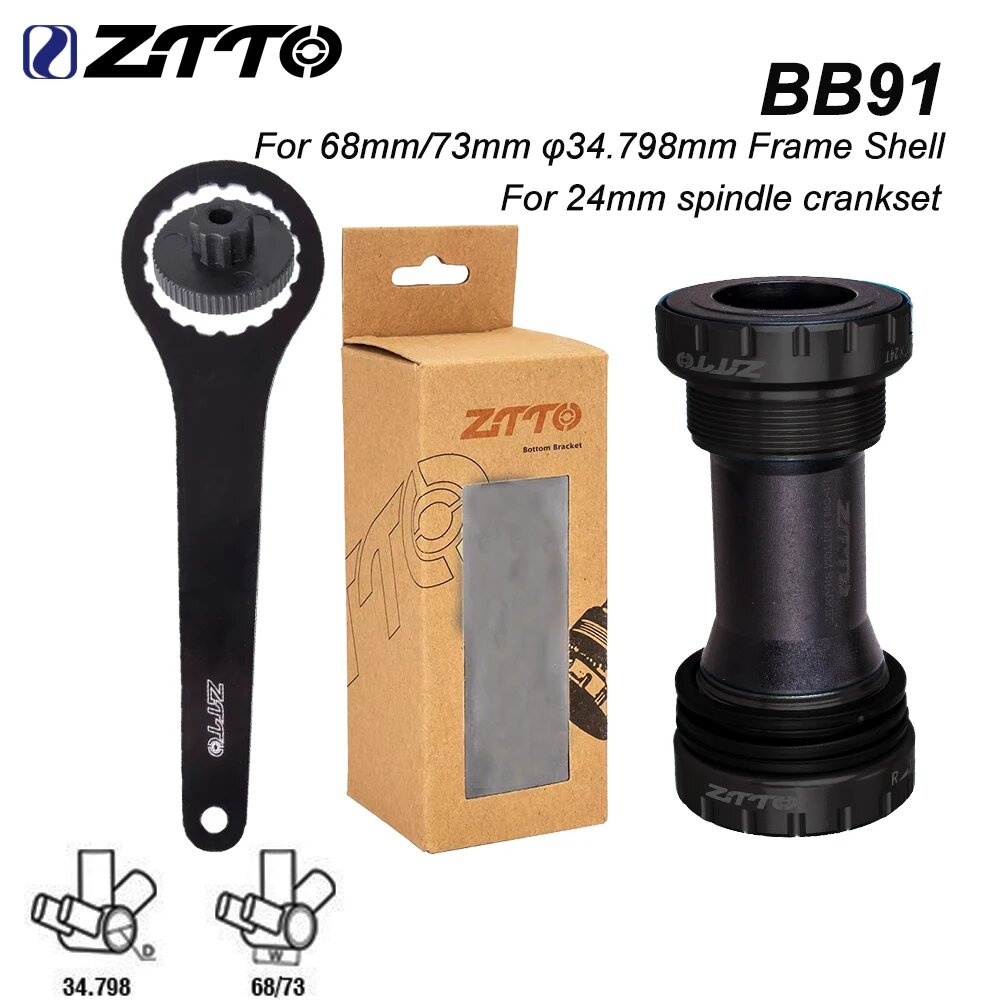 ZTTO Каретка BSA68/73 черная алюминиевый Черный, BB91 Black-tool