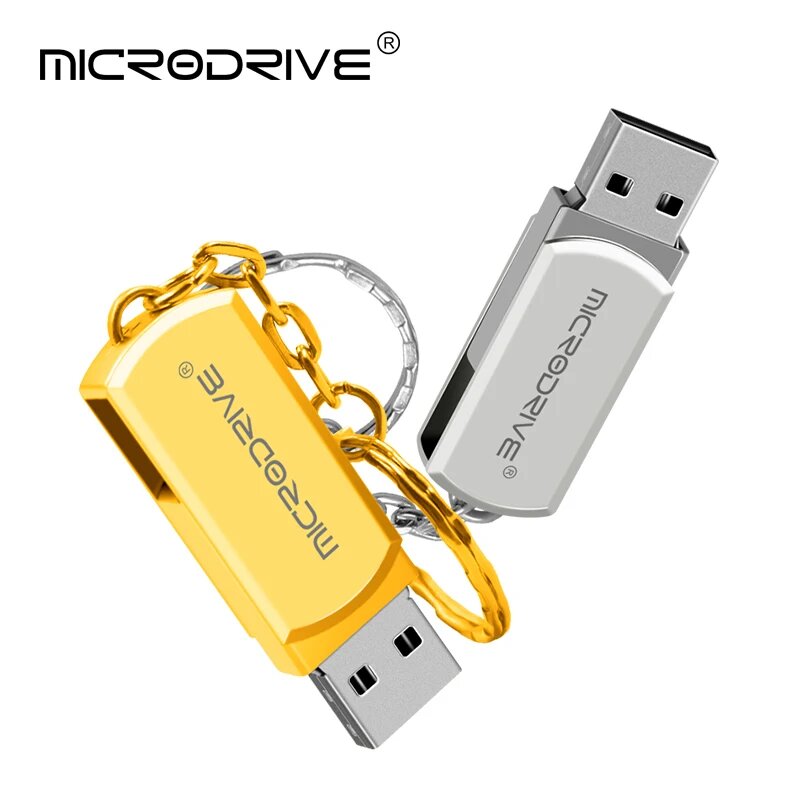 MicroDrive MX016G1023 металлический USB-флеш накопитель 4/8/32/64 ГБ 64 ГБ, Желтый, Золотой