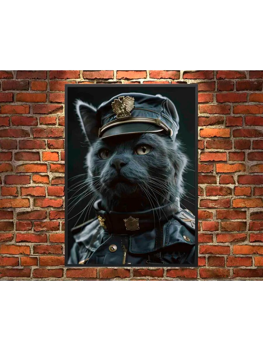 Русский Голубой кот Полицейский 1, Плакат 30x42см