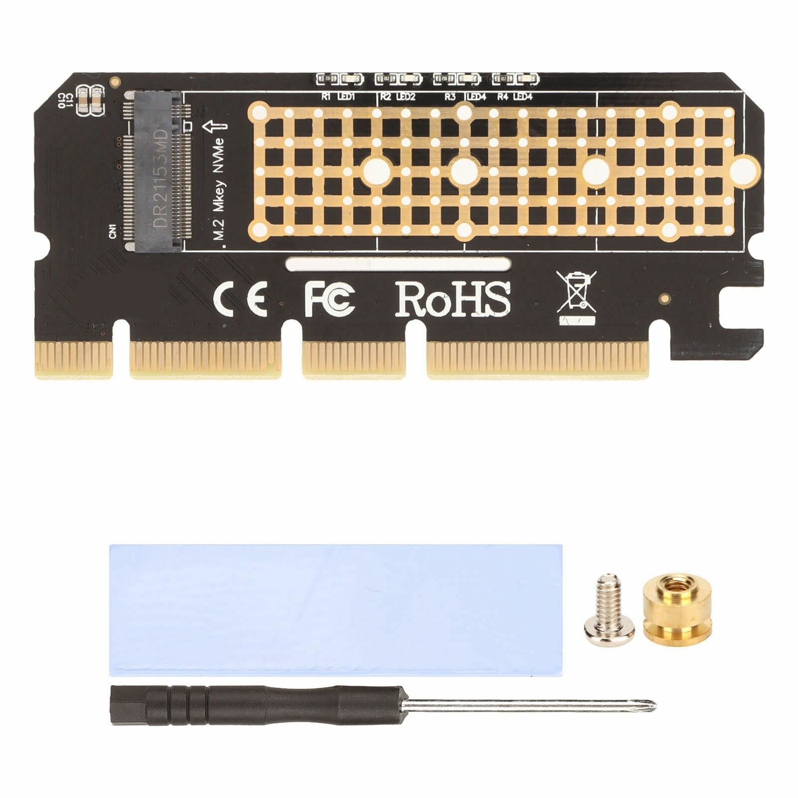 Адаптер M.2 NVMe на PCIe x16 с радиатором