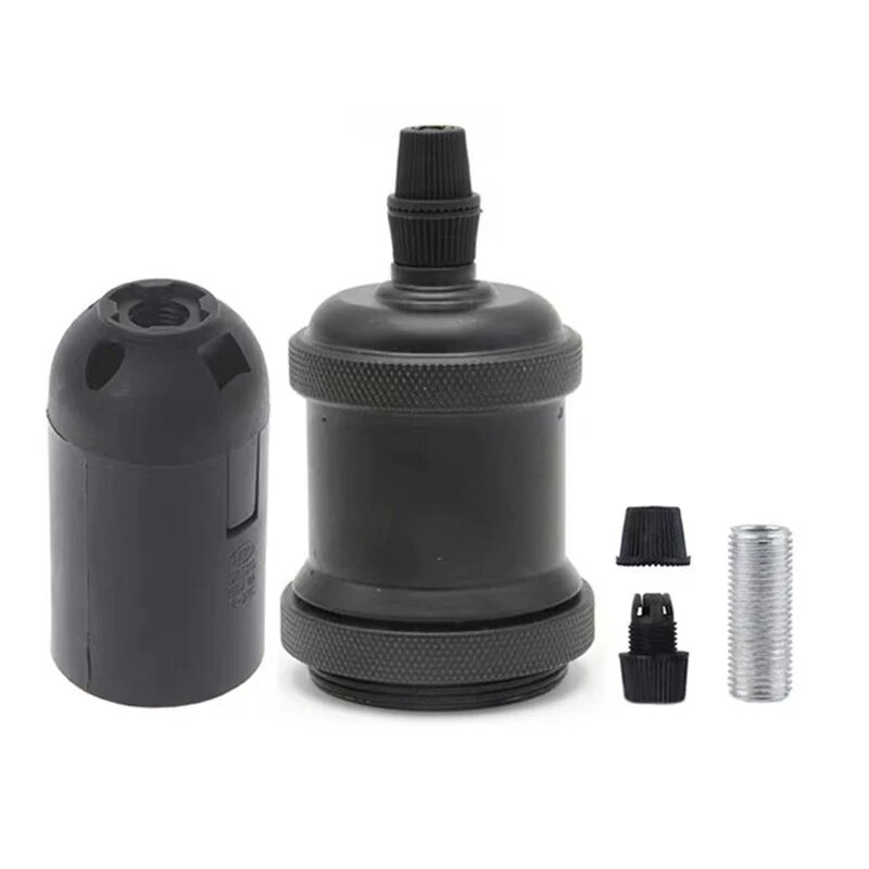 Винтажный патрон для лампы E27, алюминий Черный, Matte Black