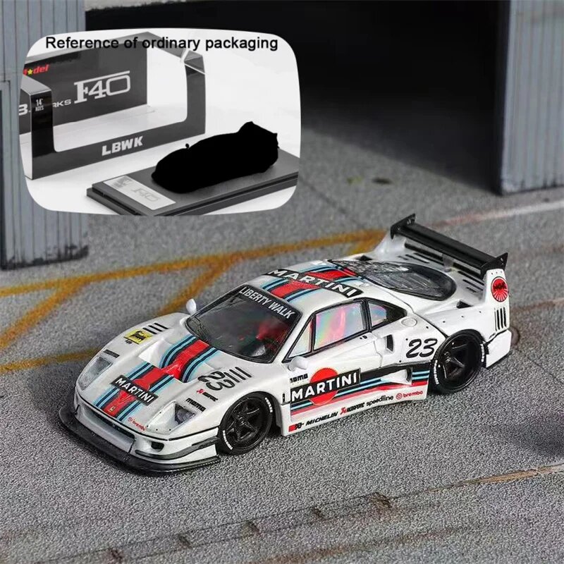 Bburago 1:64 F40 LB-Works Widebody Martini #23 белая коллекционная модель автомобиля