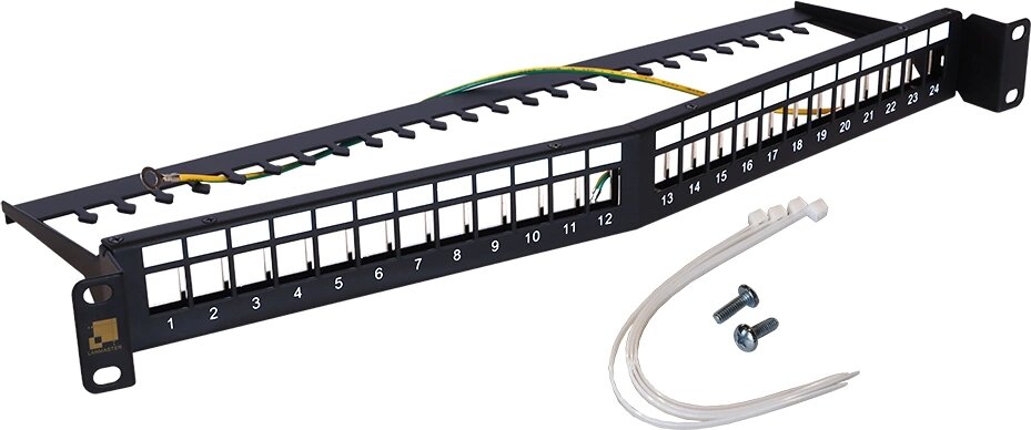 Патч-панель наборная Lanmaster LAN-PPAR24OK-STP 19 1U RJ45 STP