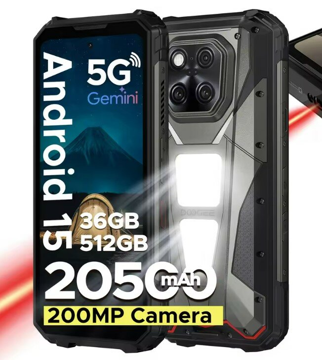 Смартфон DOOGEE V MAX LR 5G, 6,78" FHD, 36 (16+20) ГБ 512 ГБ, 20500 мАч
