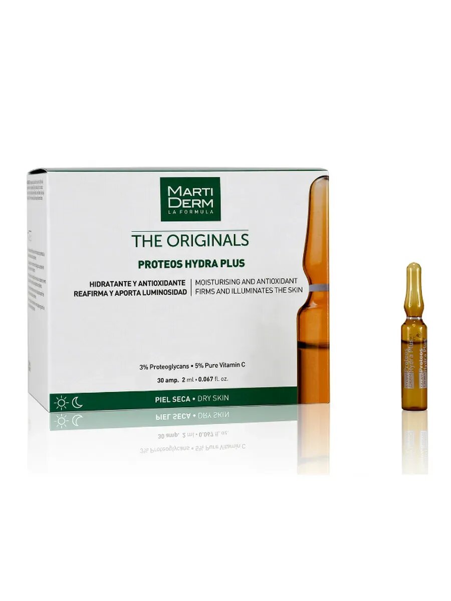 MartiDerm The Originals Proteos Hydra Plus Ориджиналс Протеос Гидра Плюс для лица и шеи ампулы 2 мл 30 шт