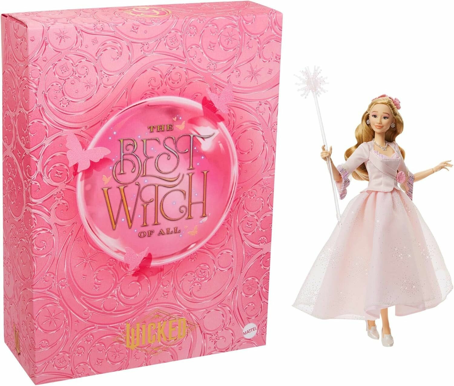 Кукла коллекционная Mattel Wicked: For Good Collector Глинда шарнирная 11 точек, по фильму Злая, в коробке-витрине