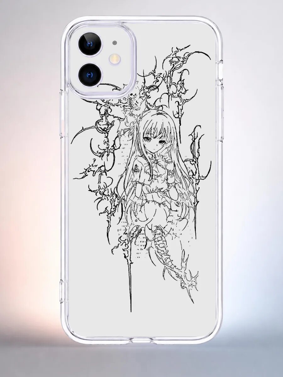 Чехол iPhone 11 готик-лоли силиконовый прозрачный