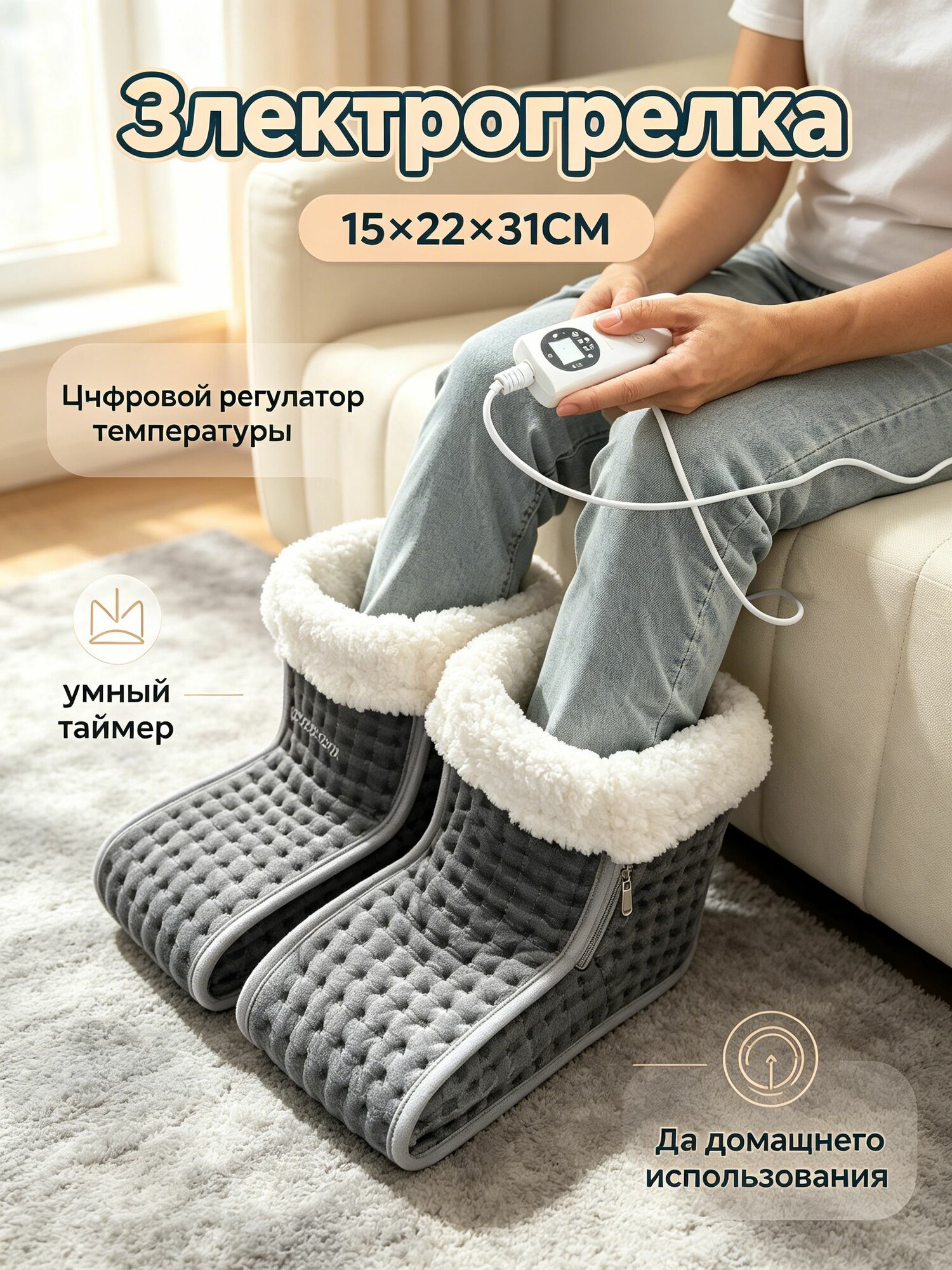 Электрогрелка для ног раздельная с пультом управления, автоотключение по таймеру, зимний обогрев ступней, обогреватель для тела, для ног, для суставов