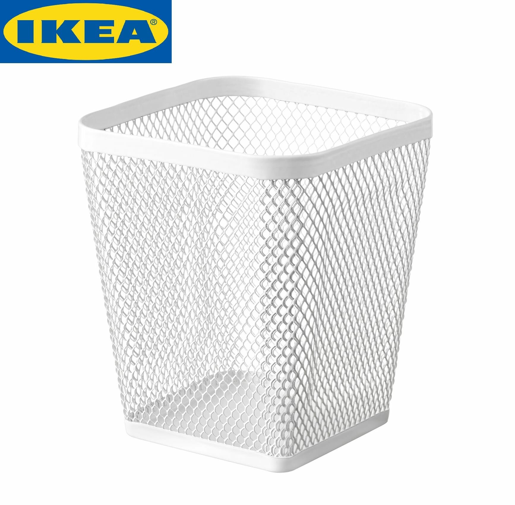 Подставка для канцелярии IKEA DRONJONS икеа дрёнйонс, стакан для ручек, карандашей, кисточек, высота 11 см, сталь, белый