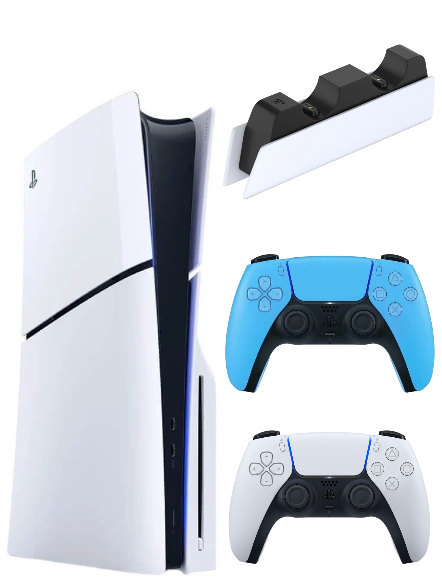 Игровая приставка Sony PS 5 Slim Disc,1ТБ(с дисководом) +2-ой геймпад (Starlight Blue)+Зарядная станция