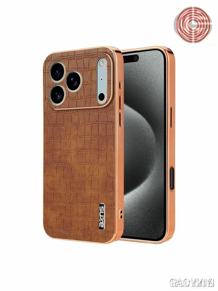 Чехол для Apple iPhone 17 Pro Max(на Айфон 17 про макс) тиснением под кожу крокодила Чехол для делового телефона
