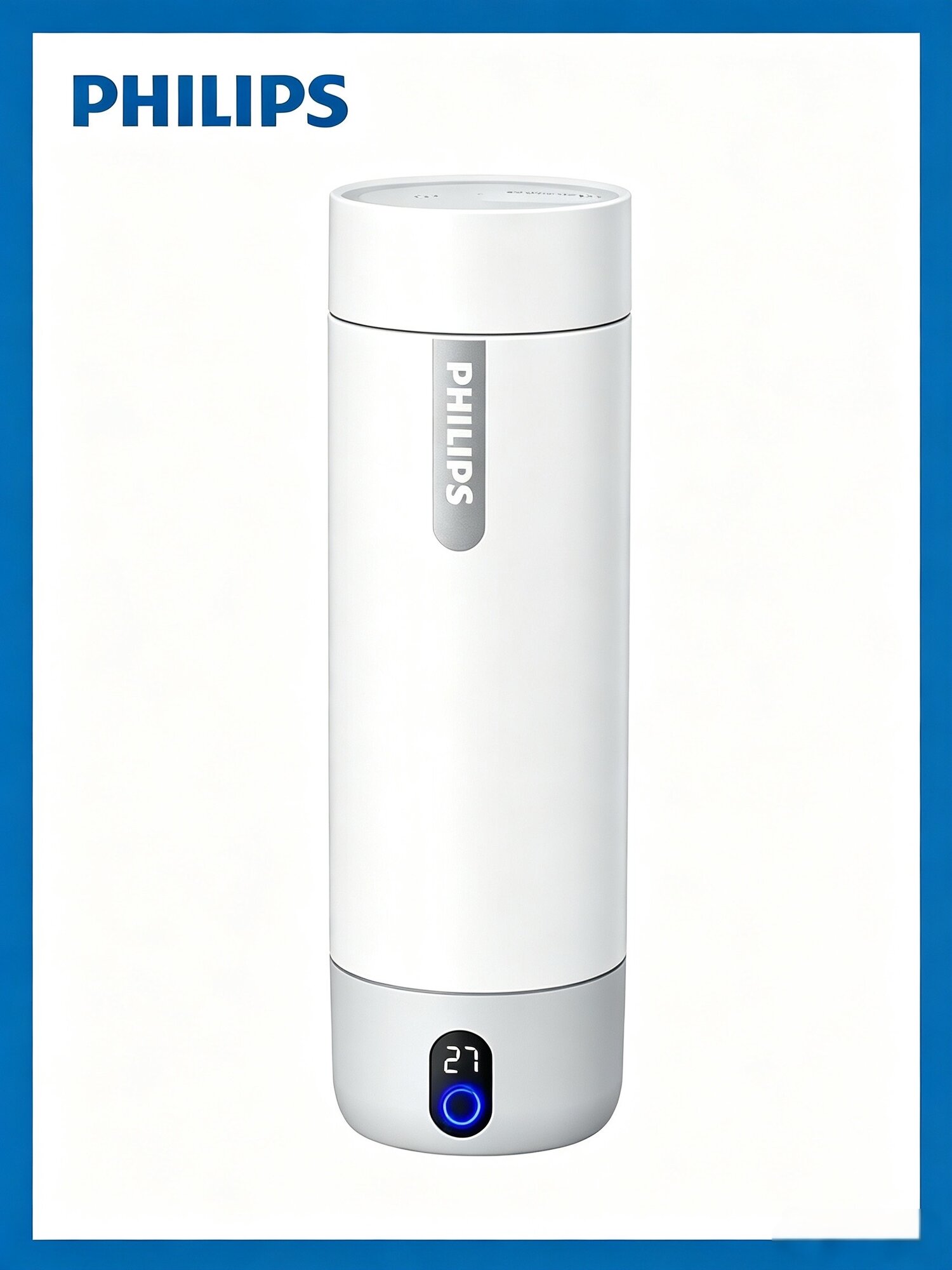 Термокружка Philips Burning Portable Electric Heating Cup, нержавеющая сталь, герметичная крышка