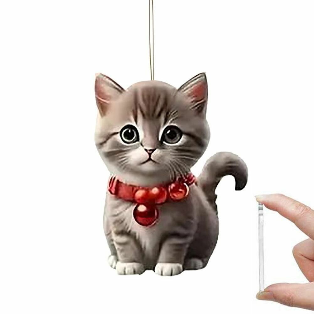 Акриловая подвеска на елку Cat 2D