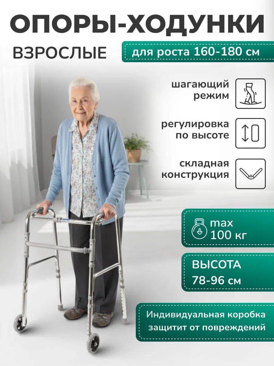 Ходунки для пожилых и инвалидов складные на колесах Симс-2 R Wheel