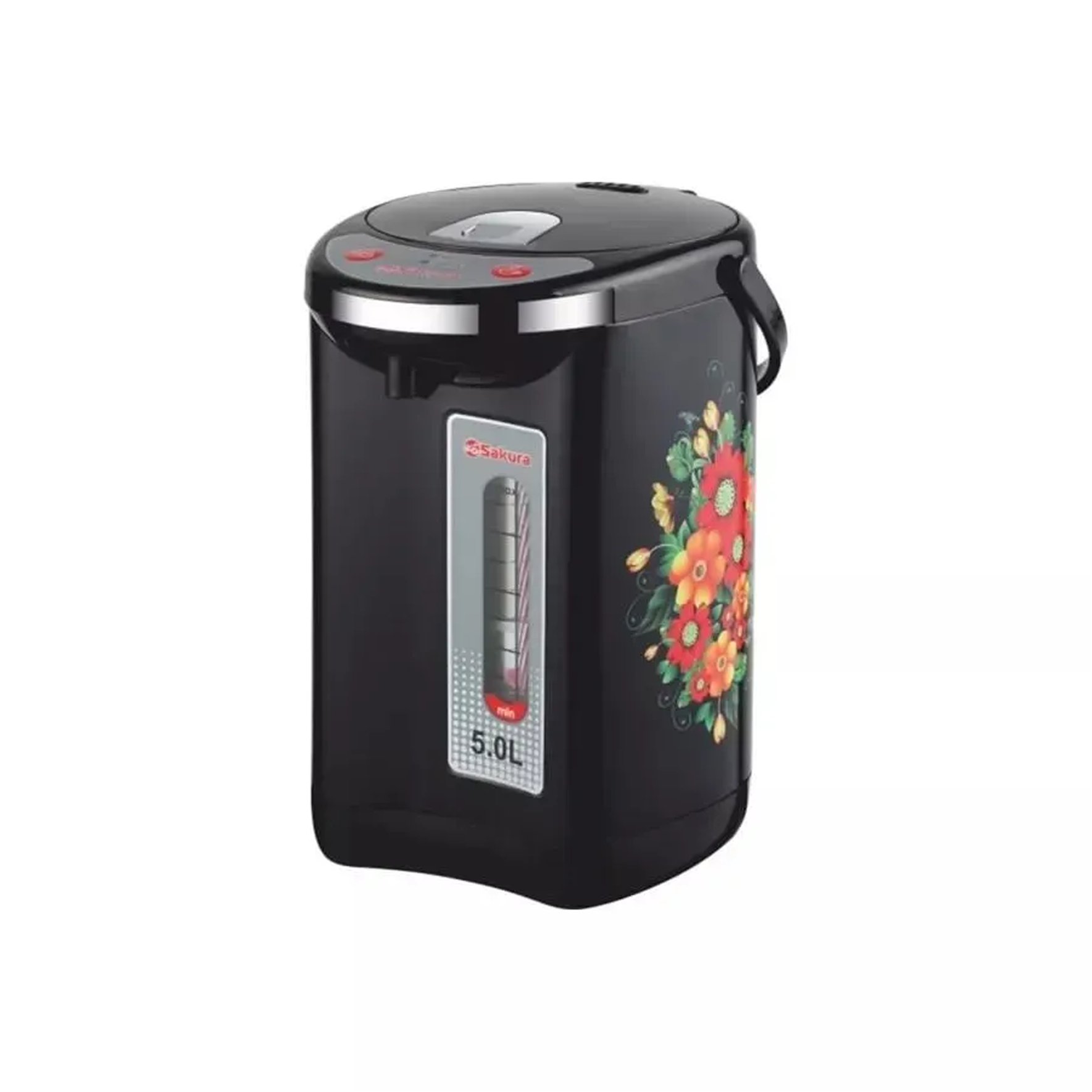 Термопот Sakura SA-315BF, нержавеющая сталь, металл, черный, 5 л