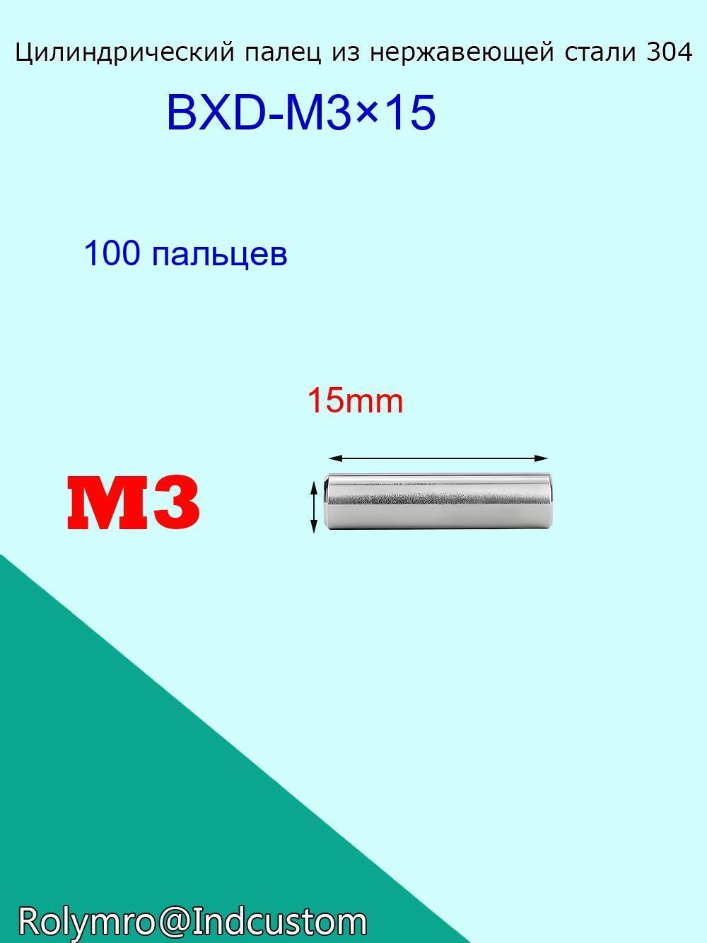 100 M3 15 Цилиндрический штифт из нержавеющей стали 304