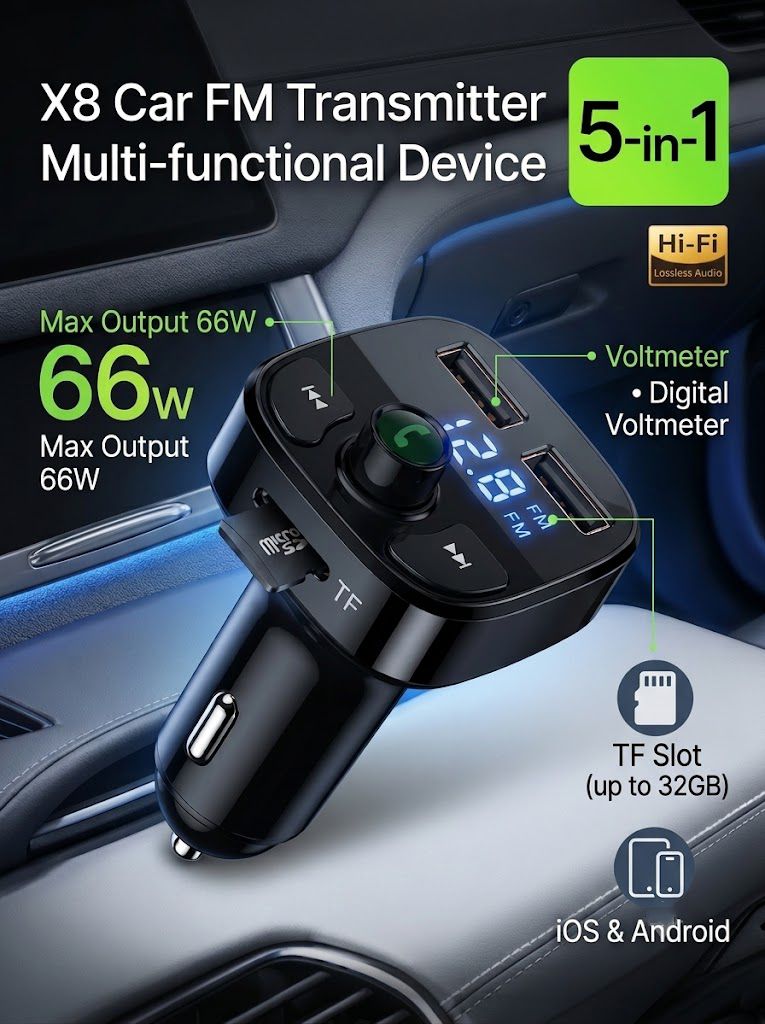 FM трансмиттер автомобильный Bluetooth модулятор с быстрой зарядкой USB fm передатчик bluetooth модуль usb зарядка