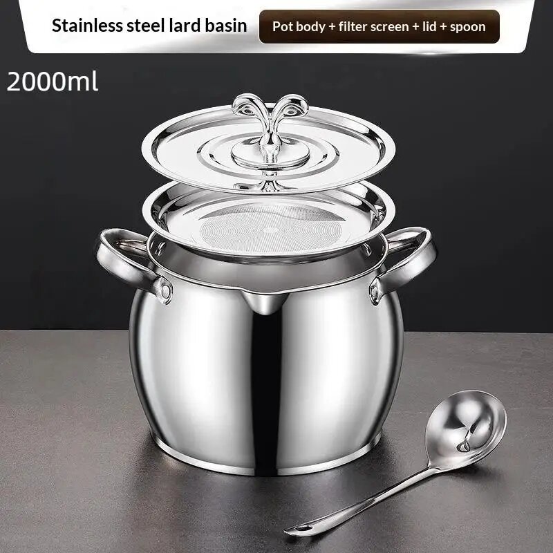 Большая кастрюля из нержавеющей стали объемом 1,5/2/2,5/3 л 2000ML