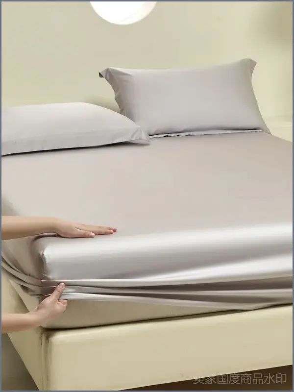 OLOEY Простыня на резинке 180x200 см тенсель, светло-серый