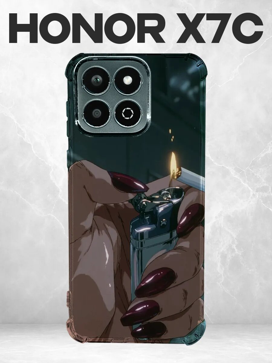 Чехол на Honor X7C с принтом Рука с зажигалкой